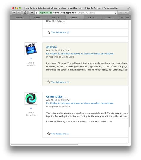 Unable To Minimize Windows Or View More T Apple Community