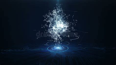 Artificial Intelligence Brain And Binary Coding Animation Stock Video