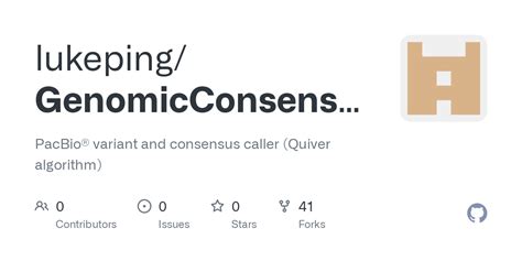 GitHub Lukeping GenomicConsensus PacBio Variant And Consensus Caller Quiver Algorithm