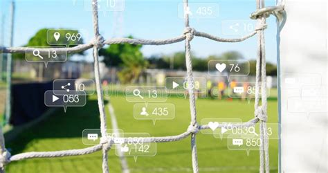 Image Of Digital Data Processing Over Diverse Football Players On Field