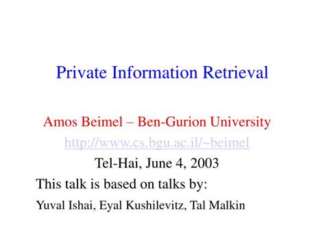 Ppt Private Information Retrieval Powerpoint Presentation Free Download Id3423746