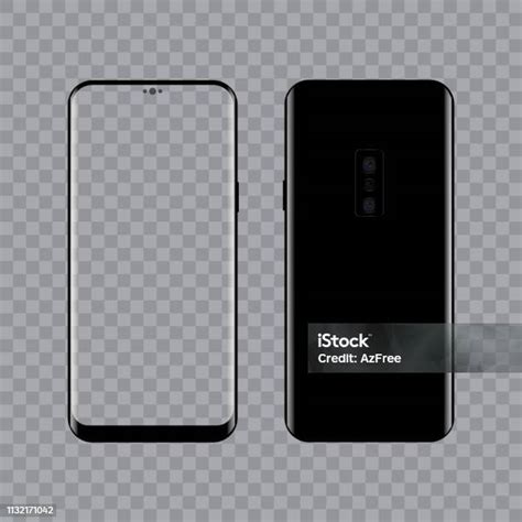 현실적인 현대 스마트 폰 전면 및 후면 보기 벡터 투명 화면 스마트폰에 대한 스톡 벡터 아트 및 기타 이미지 스마트폰 10 휴대전화 Istock