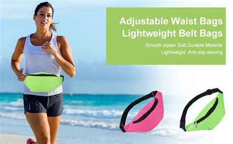 Bowinr Neon Fanny Pack 80s 90s Glow Party Waist Bags