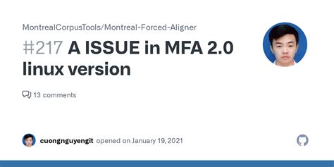A Issue In Mfa 20 Linux Version · Issue 217 · Montrealcorpustoolsmontreal Forced Aligner · Github