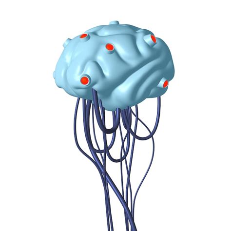 Premium Photo Cyber Brain Wired Neural Network Robotic Eternal Organ