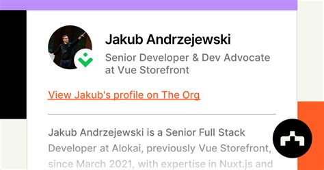 jakub andrzejewski senior developer and dev advocate at vue storefront the org