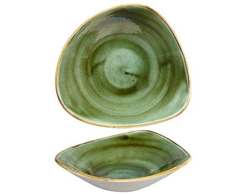 Churchill Stonecast Samphire Green Triangle Bowl 925 235cm