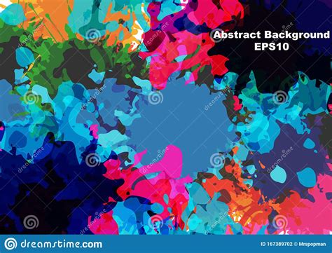 Abstract Vector Splatter Paint Color Design Background 白色背景设计中的矢量拼图 插图