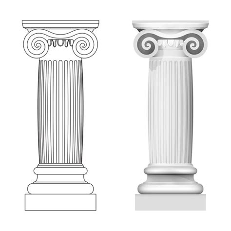 Ionic Columns On White Stock Photo Jamesgroup