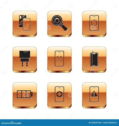 Set Mobile With Broken Screen Battery Phone Repair Service Dead Mobile Charger Shield