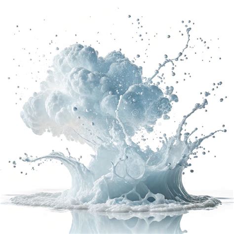 Dynamic Water Explosion With Frothy Bubbles And Splashing Droplets