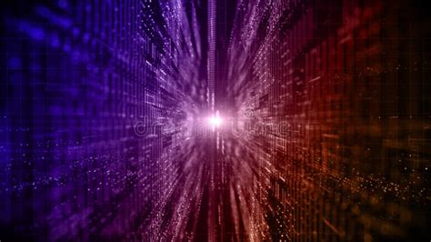 Digital Cyberspace With Particles And Digital Data Network Connections Concept Stock Image