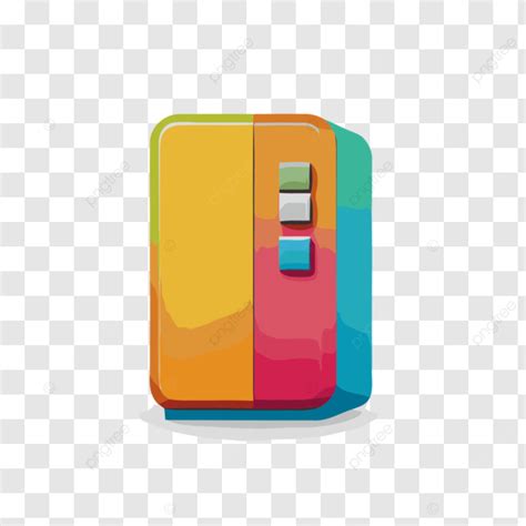 냉장고를 위한 다채로운 다채로운 아이콘 벡터 흰색 바탕에 가정용 냉장고의 단순한 다채로운 아이콘 그림자 없음 작은 프레임 중앙 Png 일러스트 및 벡터 에 대한 무료