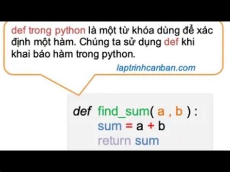Từ khóa dùng để khai báo hàm trong Python là gì Hướng dẫn chi tiết cho người mới bắt đầu
