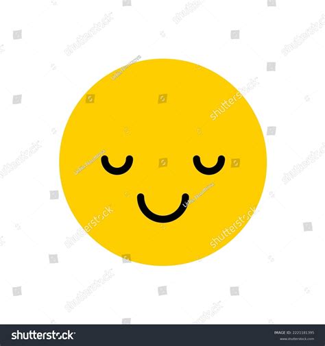 Emoji Small Smile Closed Eyes Stock Vector Royalty Free 2221181395