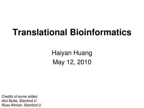 Ppt Translational Bioinformatics Powerpoint Presentation Free Download Id 385494