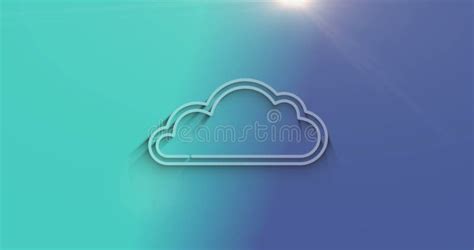 Cloud Computing Server Storage Symbol On World Map Stock Footage