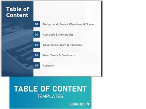 Table Of Content Powerpoint Templates Slideuplift Table Of Contents Template Powerpoint