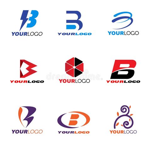 Letter B Logo Vector Set Design Stock Vector Illustration Of Shape