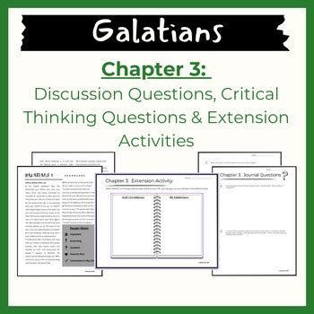 Galatians Chapter 3: Reading Questions and Extension Activity by Speak Life PBL