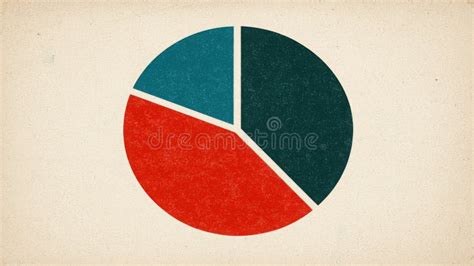 Vintage Style Pie Chart Design Featuring Three Distinct Sections In Bold Colors And Textures