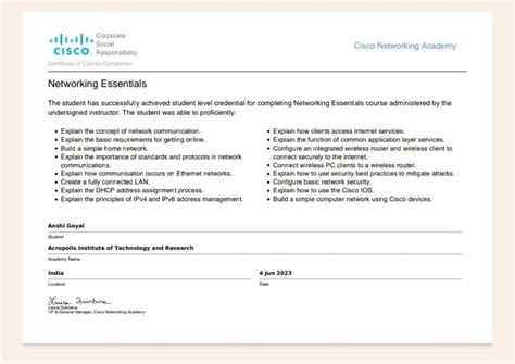 Cisconetworkingacademy Ciscocertification Cisco Anshi Agarwal