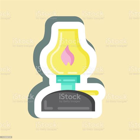 스티커 등유 램프 집 상징을 위해 적당한 편집 가능한 간단한 디자인 디자인 템플릿 벡터 간단한 그림 가솔린에 대한 스톡 벡터