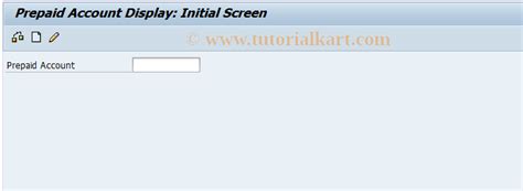 PPAC SAP Tcode Display Prepaid Account