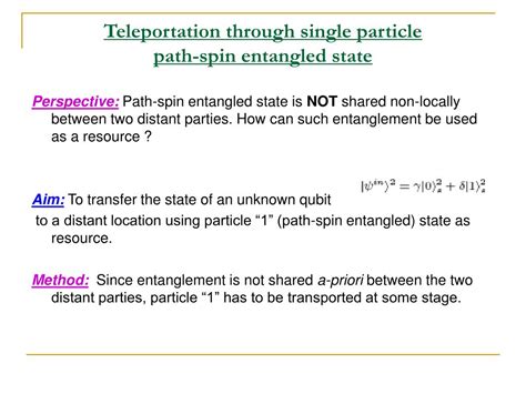 Ppt Information Processing By Single Particle Hybrid Entangled States Powerpoint Presentation