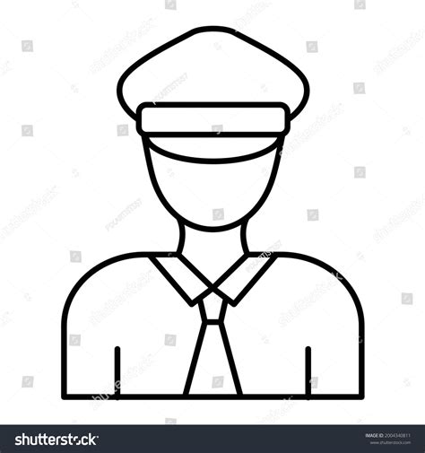 Vector Security Guard Outline Icon Design Stock Vector Royalty Free 2004340811 Shutterstock