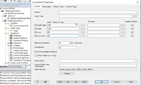 Factorytalk View Se Alarms And Events Configuration Real Time Hmi