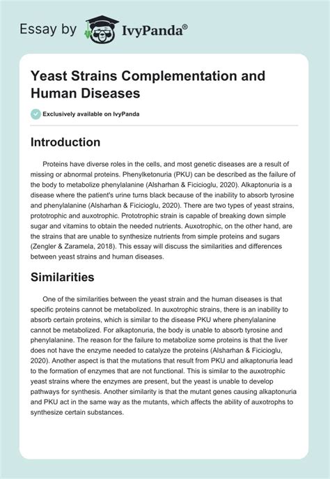 Yeast Strains Complementation And Human Diseases 575 Words Essay