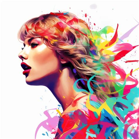Premium Photo Taylor Swifts Psychedelic And Colorful Journey Exploring Graphics On A White