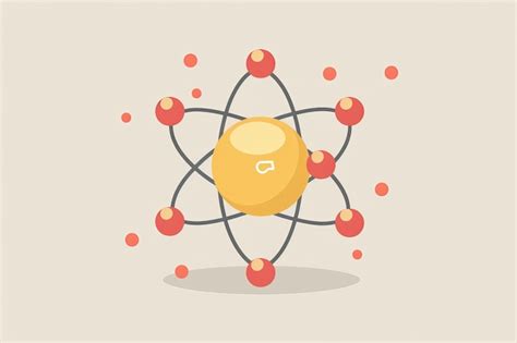 Premium Photo Minimalistic Digital Illustration Of A Yellow Atomic Structure Symbolizing