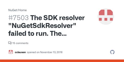 the sdk resolver nugetsdkresolver failed to run the process cannot