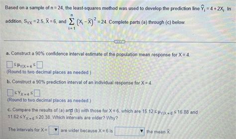 [solved] based on a sample of n 24 the least square
