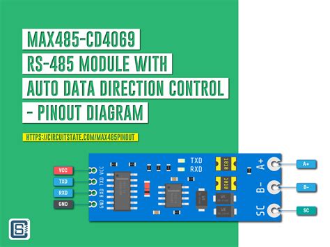 Max485 Cd4069 Rs 485 Module With Auto Data Direction Control Pinout Diagram And Reference