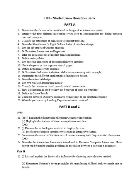 Hci Model Exam Question Bank Download Free Pdf Human Computer