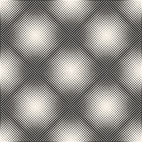 Vector Monochrome Halftone Seamless Pattern Gradually Transition Circles Stock Vector