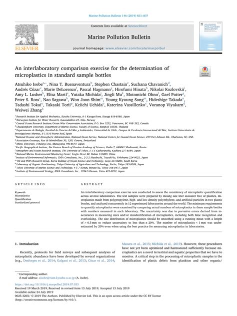 Pdf An Interlaboratory Comparison Exercise For The Determination Of Microplastics In Standard