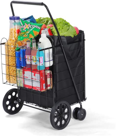 Kiffler Grocery Shopping Cart With 360° Rolling Swivel