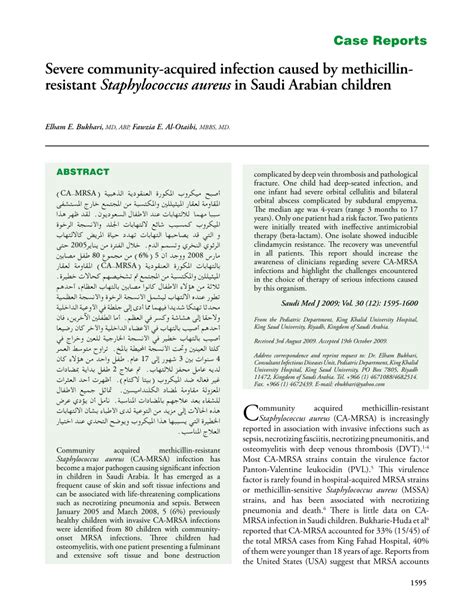 Pdf Severe Community Acquired Infection Caused By Methicillin