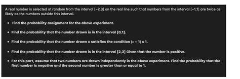 Solved A Real Number Is Selected At Random From The Interval Chegg