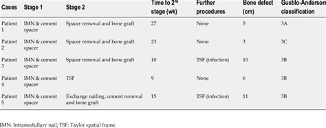 Summary Of Patients Treated With Masquelet Technique Download Scientific Diagram