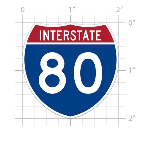 I 80 Interstate 80 Sign Sticker For Water Bottle Phone Tumbler Hard