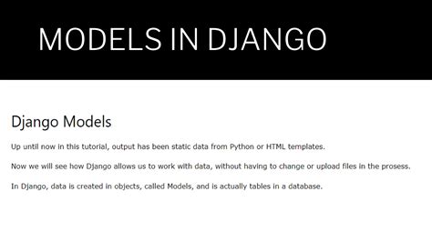 Models In Django Projects Using Python PPT