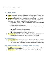 Understanding Nutrients Energy Nutrients And Essential Course Hero
