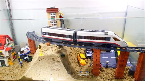 Lego Dam Breach Experiment - Mini lego city tsunami Train Crash Into ...