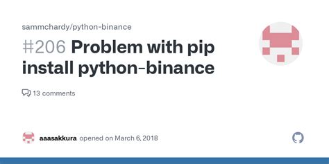 problem with pip install python binance · issue 206 · sammchardy