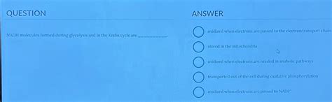 Solved QUESTIONNADH Molecules Formed During Glycolysis And Chegg Com